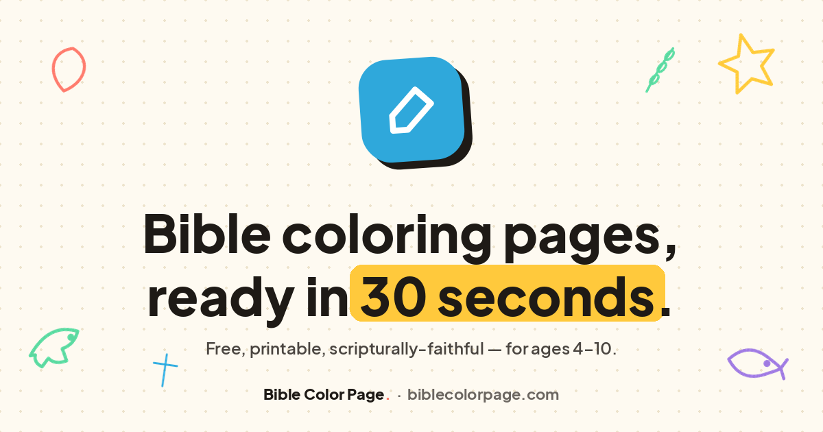 Bible Color Page — Printable Bible Coloring Pages